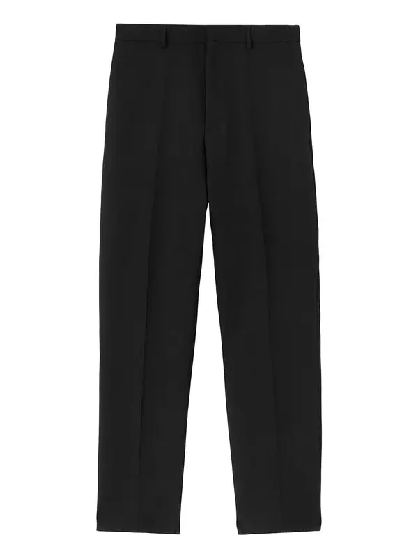 JIL SANDER Wool Gabardine Tapered Trousers - Black