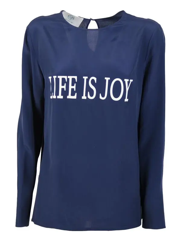 Alberta Ferretti Long Sleeve Graphic Sweater - Blue