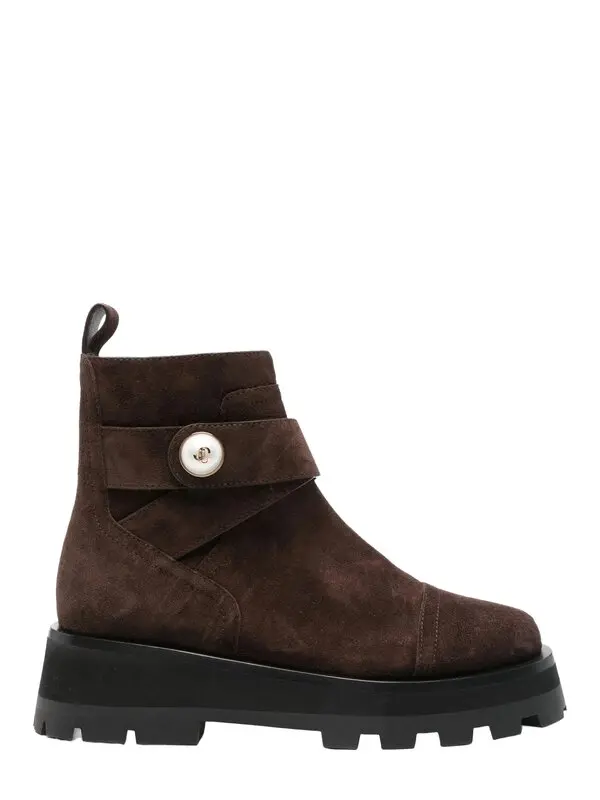 JIMMY CHOO Meena Flat Ankle Boots - Brown