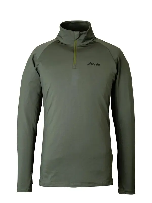 PHENIX Basic Long Sleeve Zip Up Shirt - Green