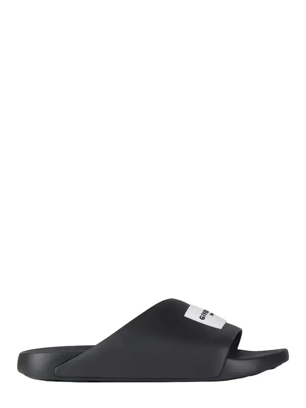 Givenchy Label Slide Flat Sandal - Black