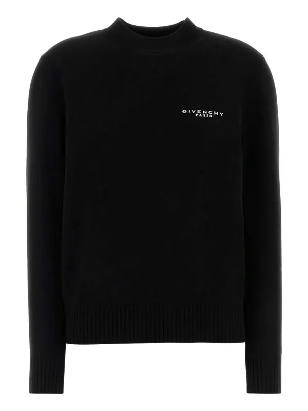 Givenchy Crew Neck Fine Knit Sweater - Black