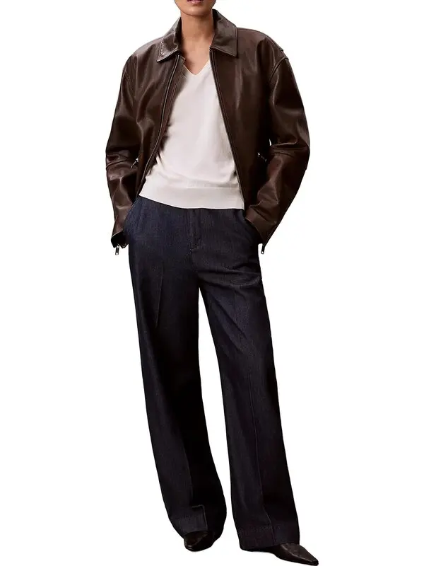 Calvin Klein Ultra High Denim Trousers - Gray