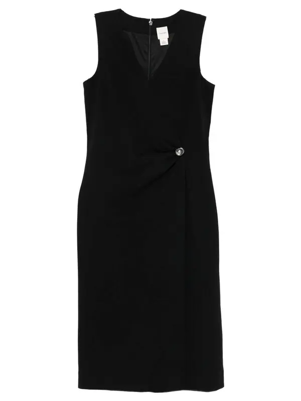 Calvin Klein Stretch Crepe Hardware Dress - Black