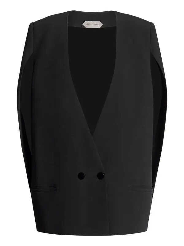Alberta Ferretti Double Breasted Jacket - Black