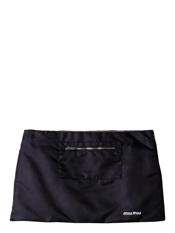 Miu Miu Technical Gazare And Fleece Skirt - Blue