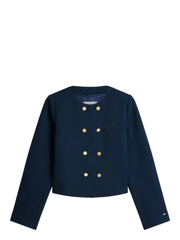 Tommy Hilfiger Textured Double-breasted Jacket - Blue