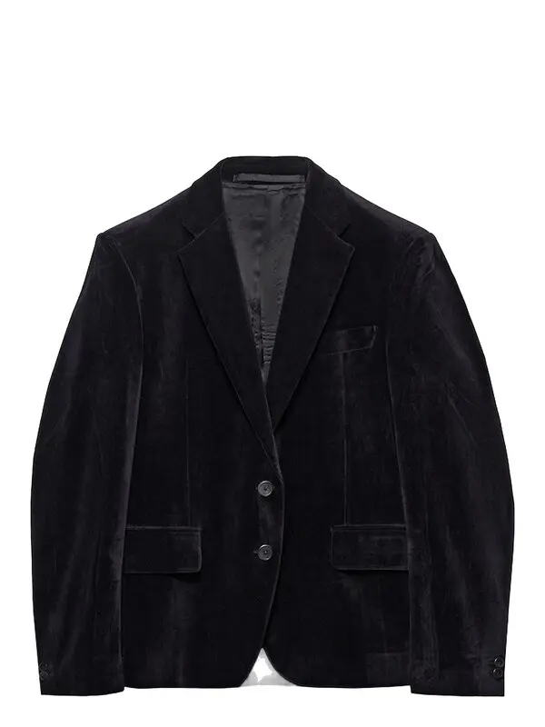 Prada Single-breasted Velvet Blazer - Black
