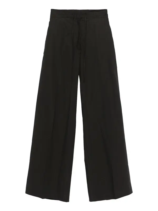 P.a.r.o.s.h Cotton Pants With Elastic Waistband - Black