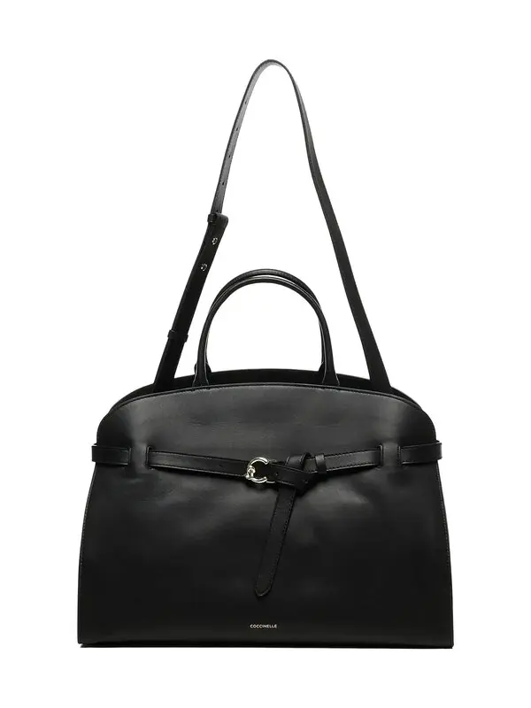 COCCINELLE Sabine Leather Shoulder Bag With Top Handle - Black