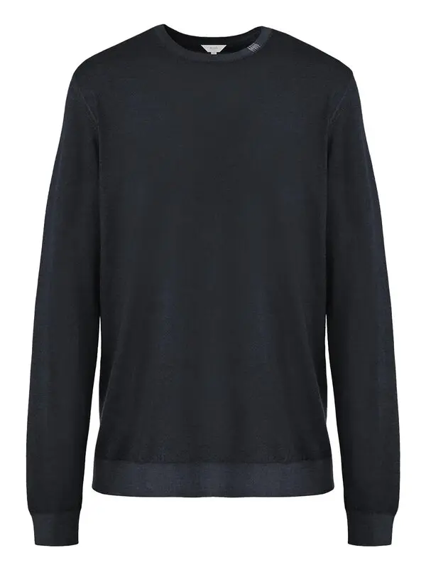 Malo Fine Knit Cashmere Crew Neck Pullover - Blue
