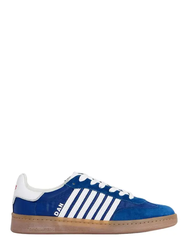 Dsquared2 Leather And Suede Lace-up Sneakers - Blue