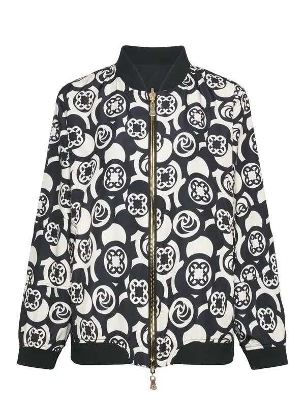 ELENA MIRO` Printed Zip-up Bomber Jacket - Multi