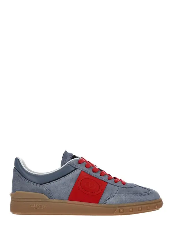 Valentino Garavani Leather And Suede Lace Up Sneakers - Black