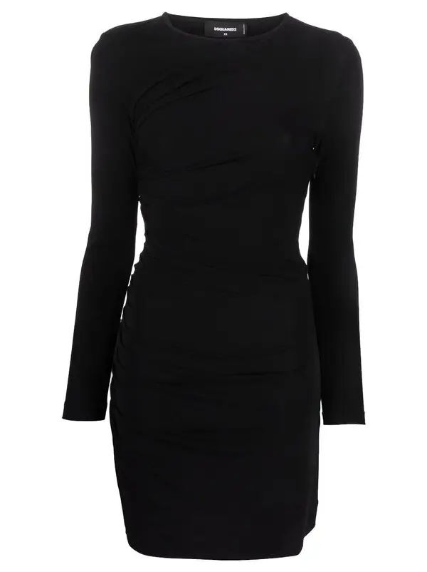 Dsquared2 Long Sleeve Ruched Dress - Black