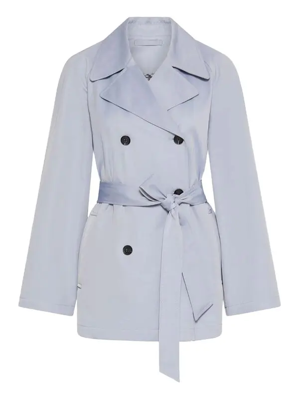 Marella Double Breasted Trench Coat - Blue
