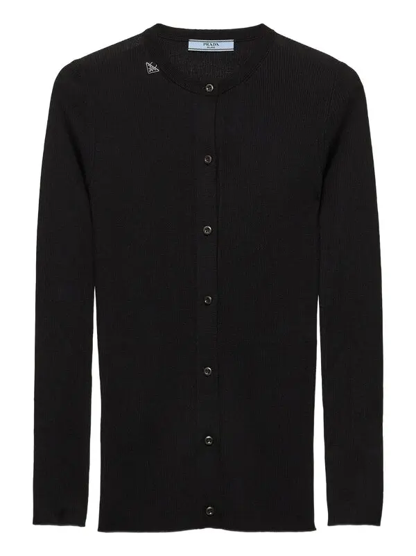 Prada Superfine Wool Cardigan - Black