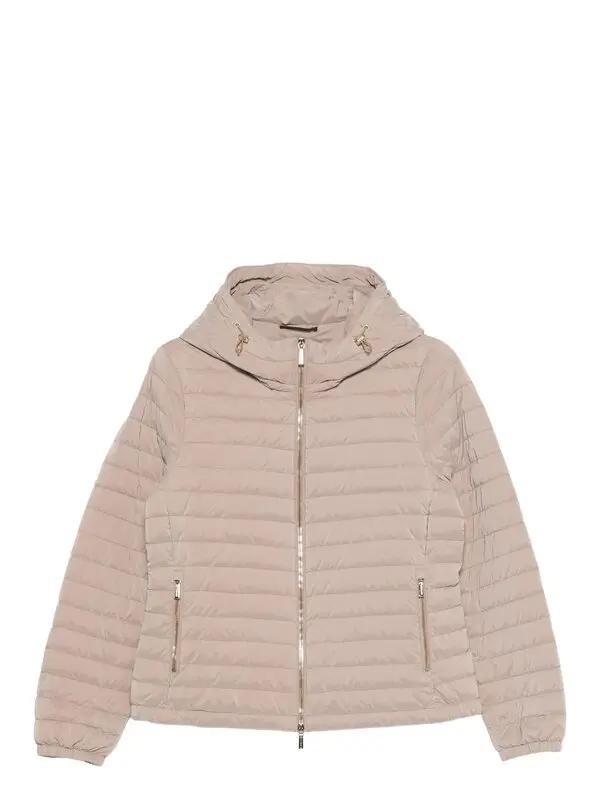 MOORER Puffer Jacket With Hood - Brown