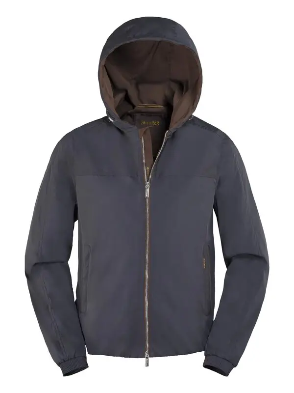 MOORER Albori Tj Zip-up Hooded Jacket - Blue