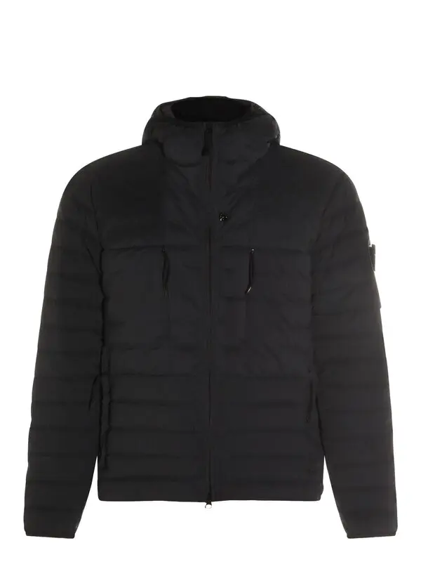 Stone Island Zip Up Hooded Technical Fabric Jacket - Blue