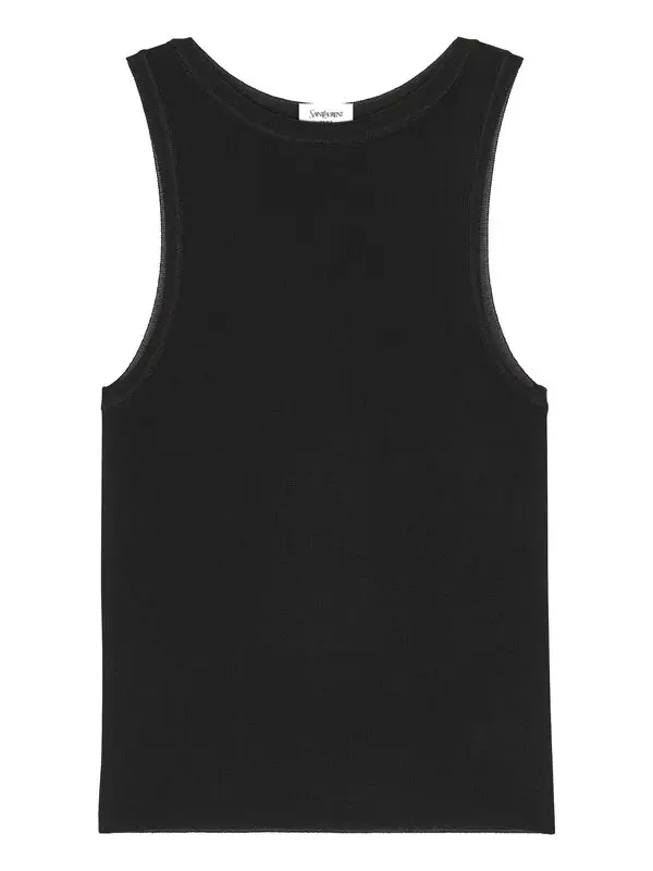 Saint Laurent Ribbed Tank Top - Black