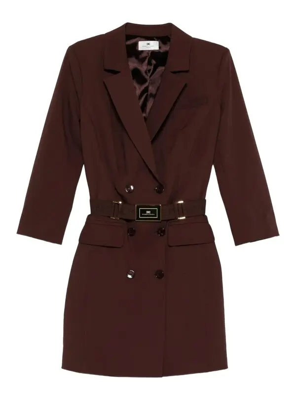 Elisabetta Franchi Belted Blazer Dress - Brown