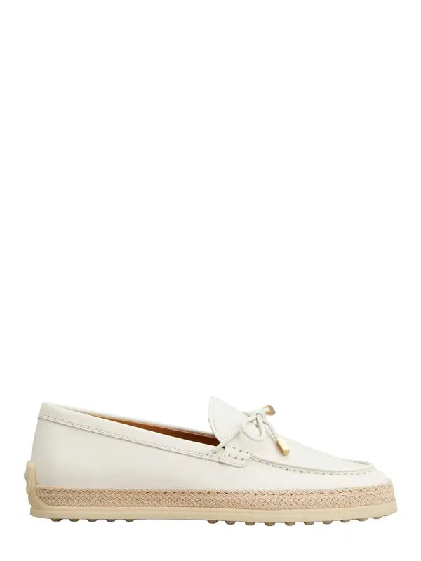 TOD`S Tod's Leather Loafers With Bow Detailing - White