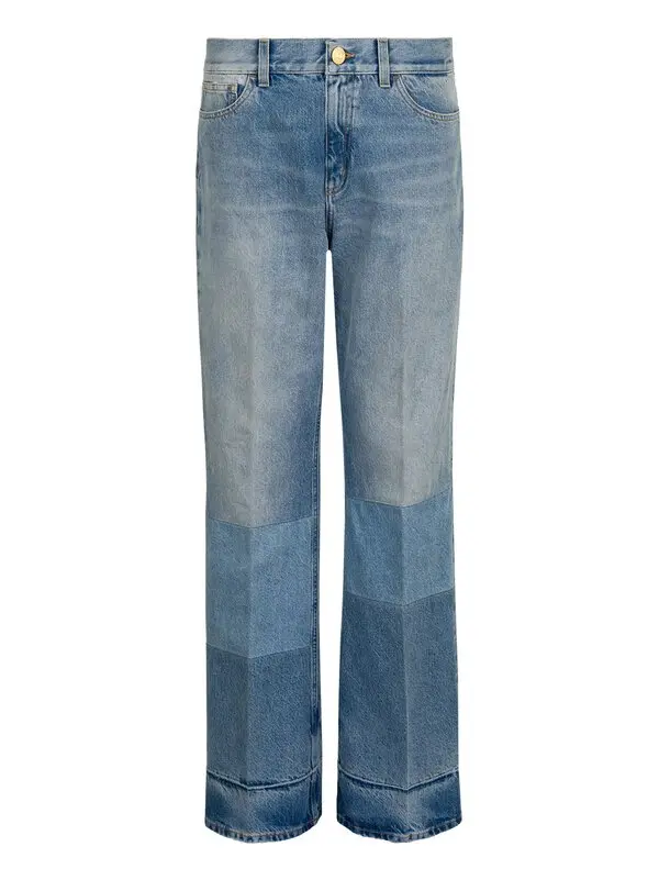 Seafarer Patchwork Wide Leg Jeans - Blue