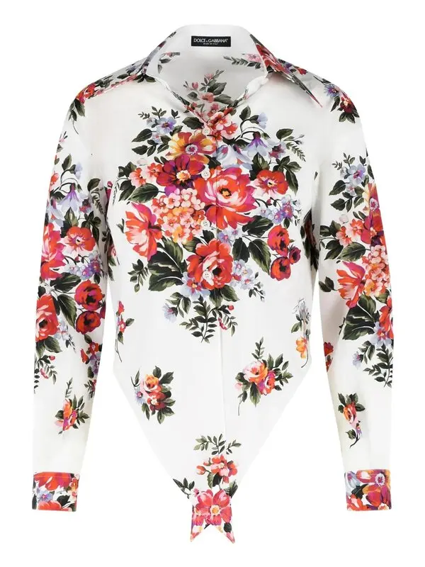 Dolce & Gabbana Floral Print Shirt - Blue
