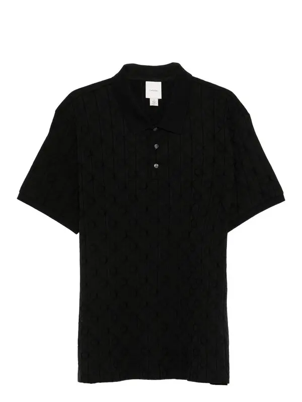 Calvin Klein Ss Dbl Mercerized Emblem Jacquard - Black