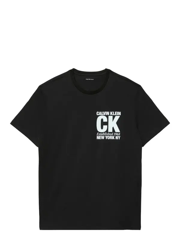 Calvin Klein T-shirt Ss 30s Whsl Sp Corner Graphic - Black