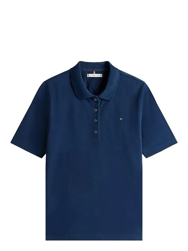 Tommy Hilfiger Reg Pique Polo Shirt - Blue
