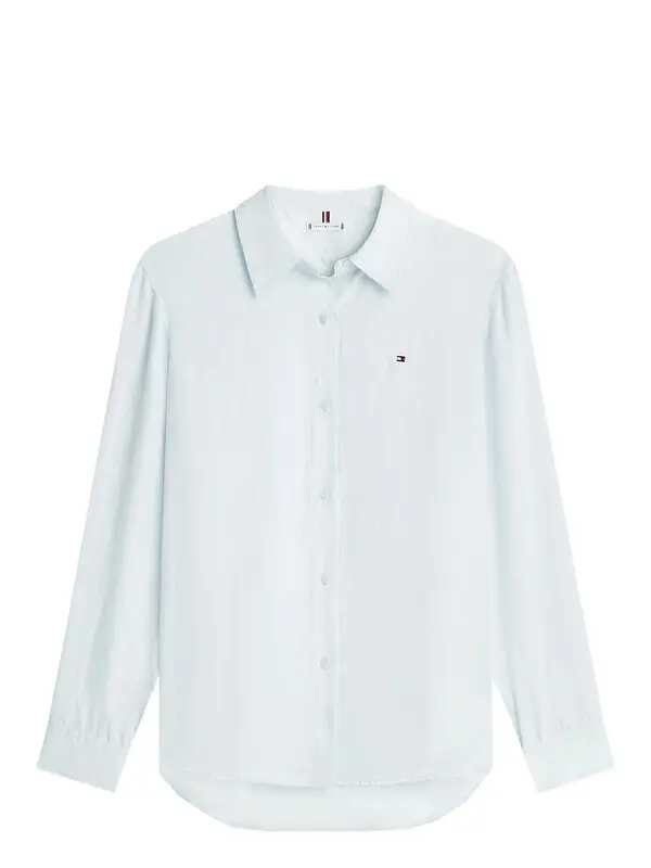 Tommy Hilfiger Linen Relaxed Long Sleeve Shirt - Blue