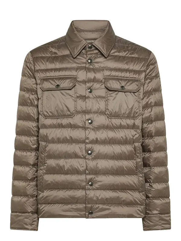 SEVENTY VENEZIA Quilted Down Jacket With Button Detail - Beige