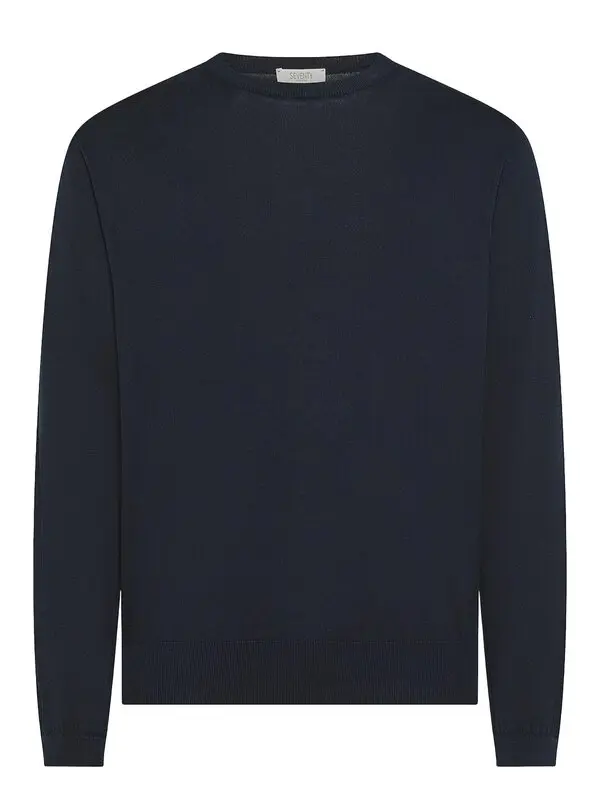 SEVENTY VENEZIA Crew Neck Pullover - Blue