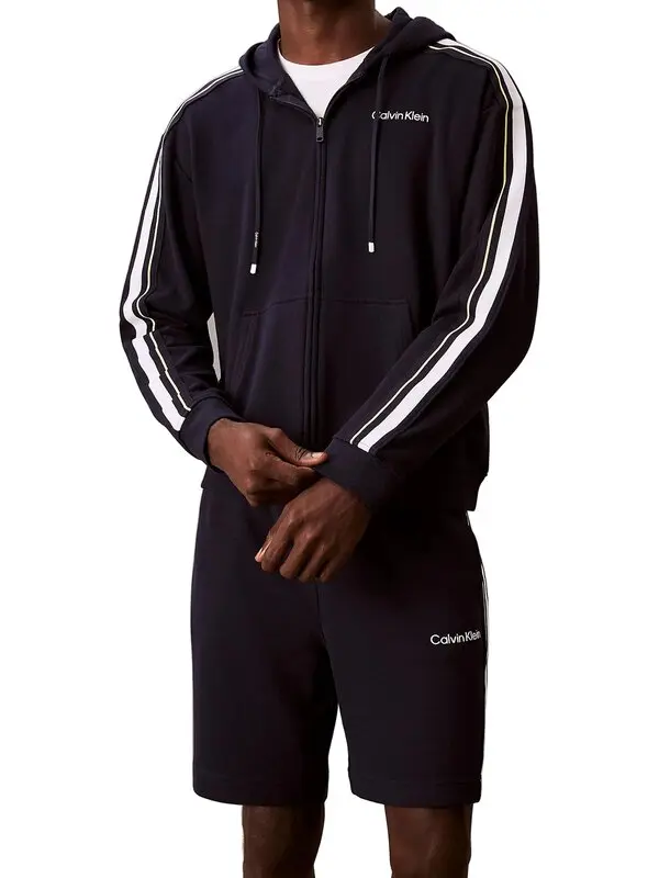 Calvin Klein Tape Zip-up Hoodie - Blue