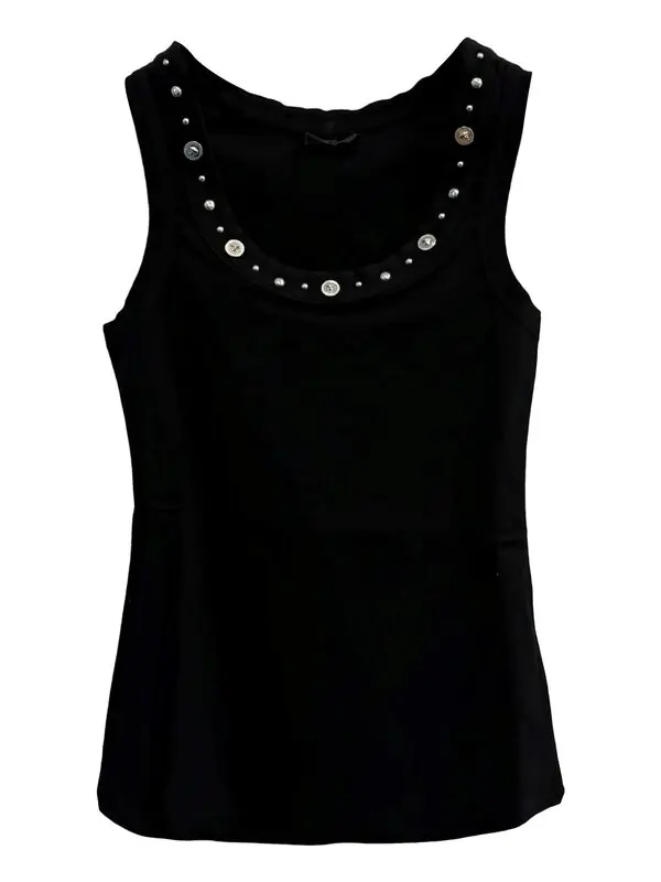 Versace Embellished Tank Top - Black