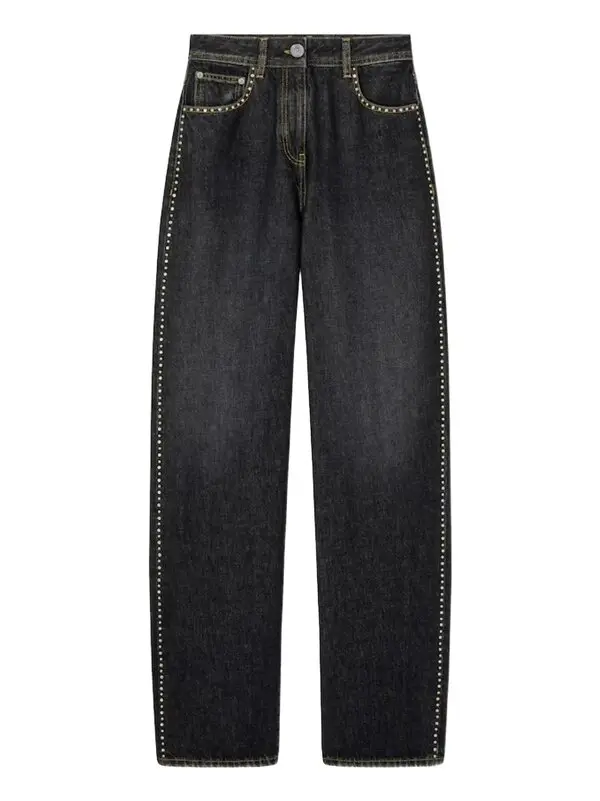 Versace Embellished Straight Leg Jeans - Black