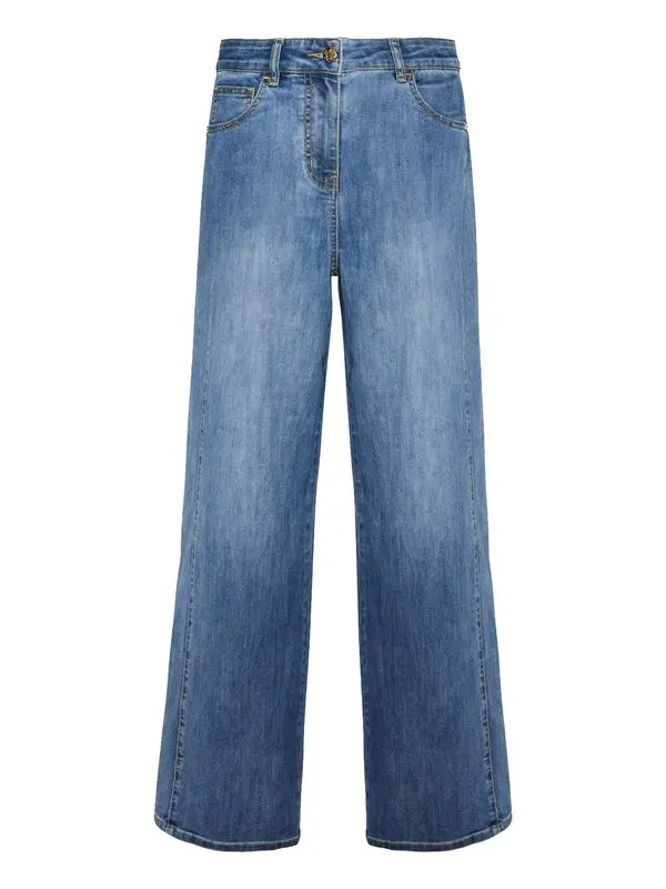 ELENA MIRO` Wide Leg Jeans - Blue