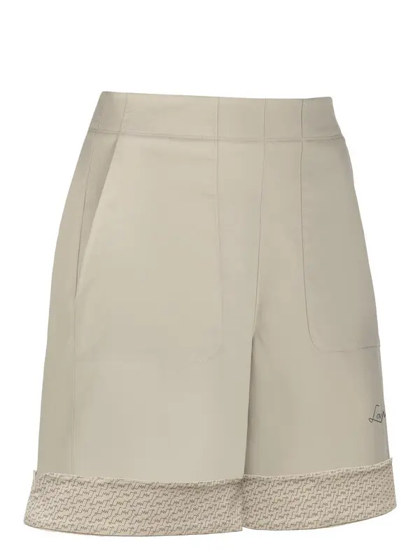 LAMUNT Beige Long Skirt With White Hem Detail - Brown