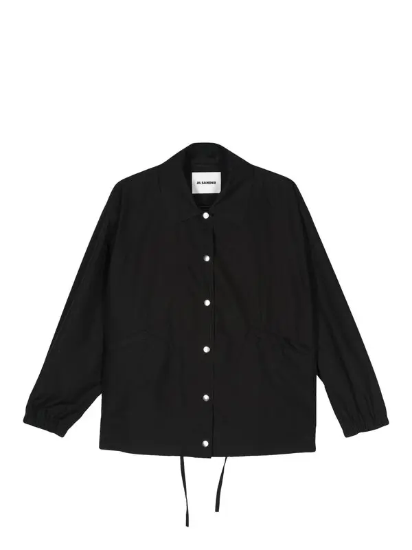 JIL SANDER Boxy Cotton Jacket With Snap Button Closure - Black
