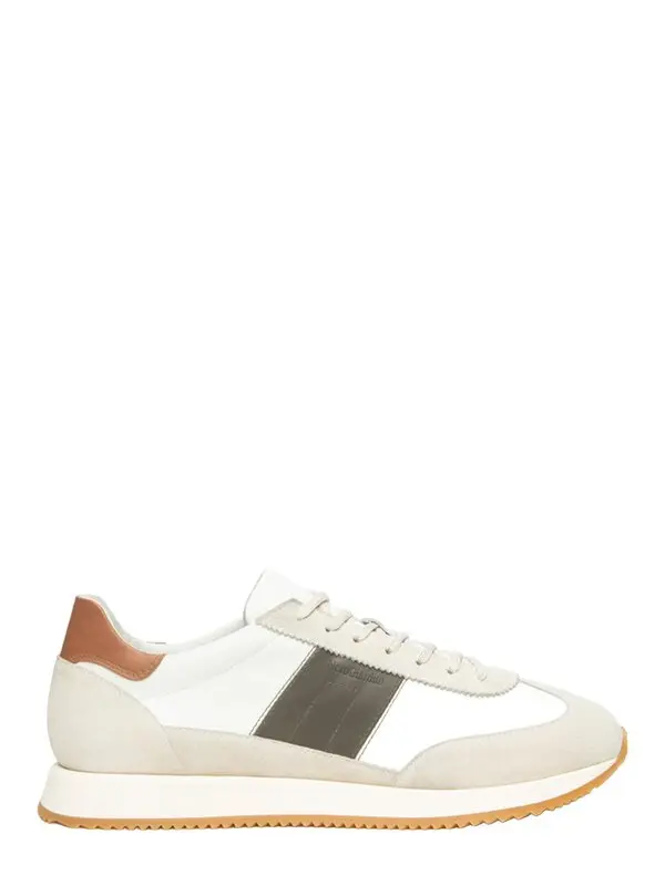 NEROGIARDINI Lace Up Leather Sneakers - Beige