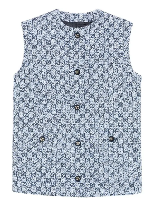Gucci Multicolor Gg Tweed Vest - Black
