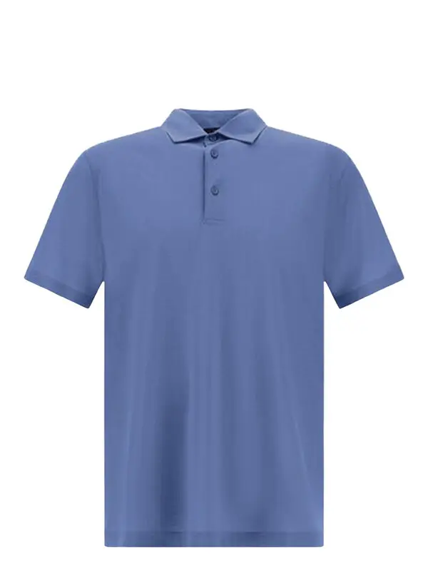 Herno Voile Crepe Jersey Polo - Blue