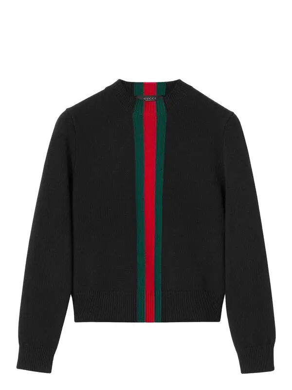 Gucci Striped Knit Pullover - Black