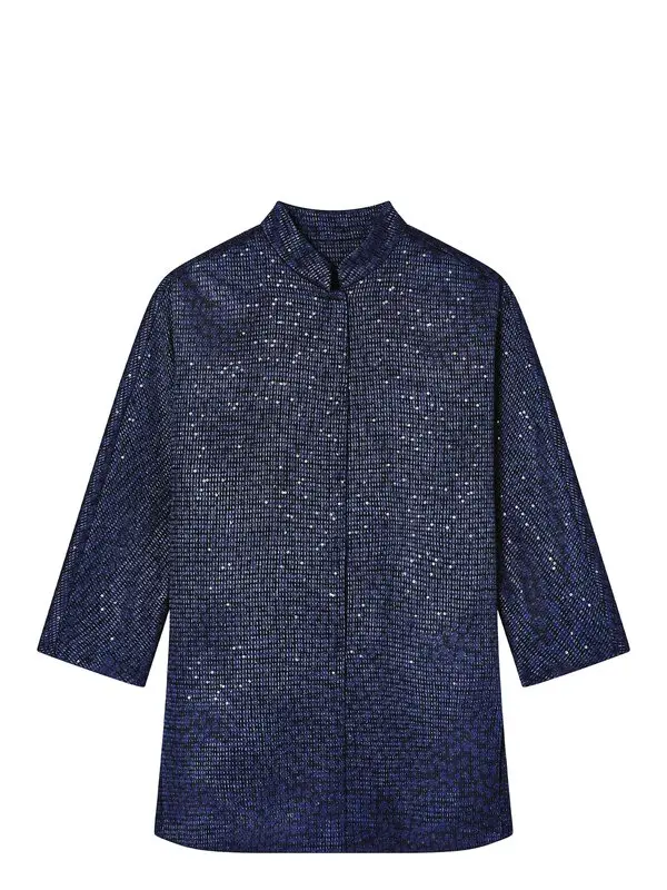 Giorgio Armani Sequined Stand Collar Jacket - Blue