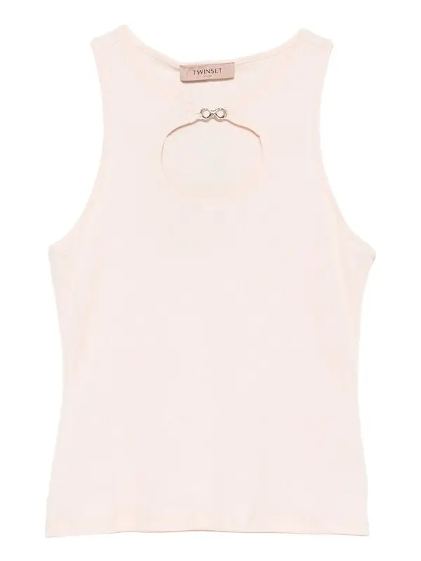 TWINSET Knit Top With Keyhole Detail - Red