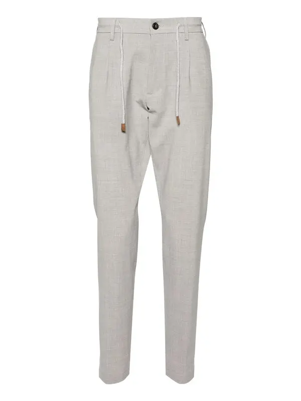 Eleventy Tailored Drawstring Trousers - Gray