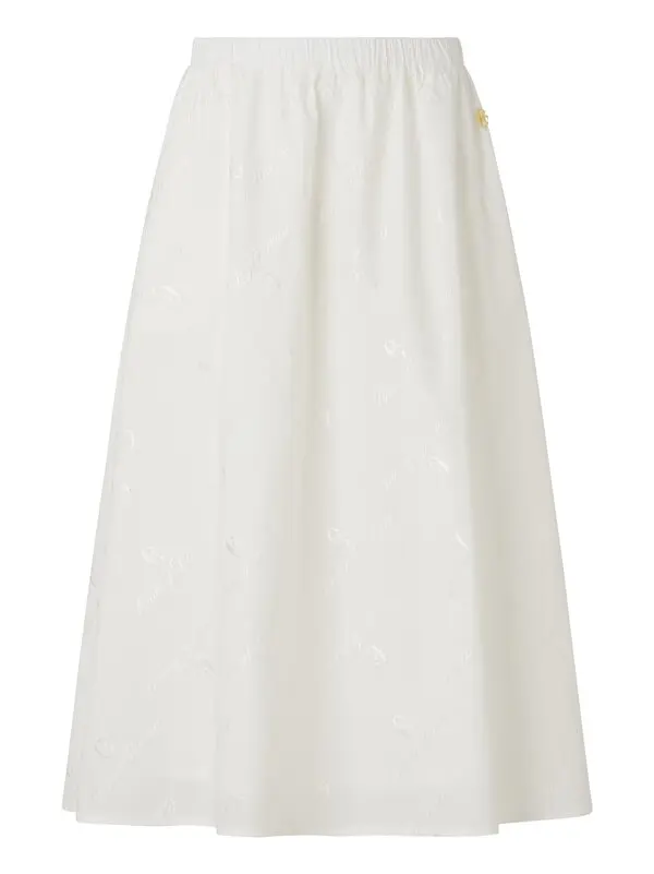 CONTE OF FLORENCE A-line Midi Skirt With Embossed Detailing - White