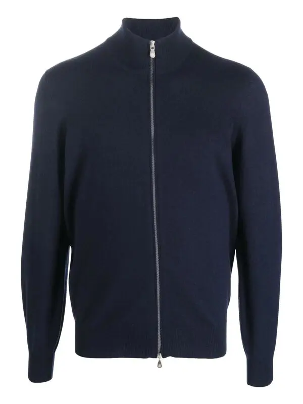 Brunello Cucinelli Zip-up Stand Collar Sweatshirt - Blue